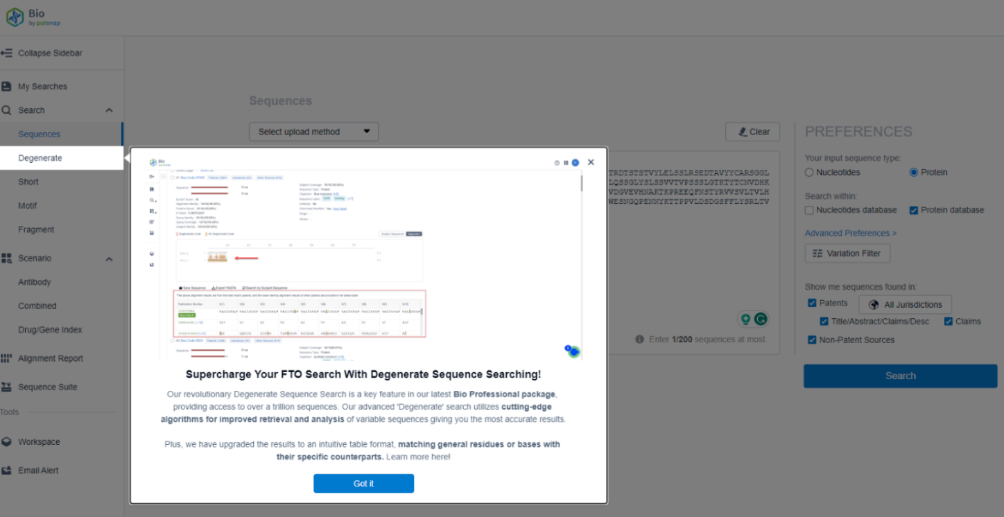 Boosting FTO Search with Degenerate Sequence Searching | Patsnap